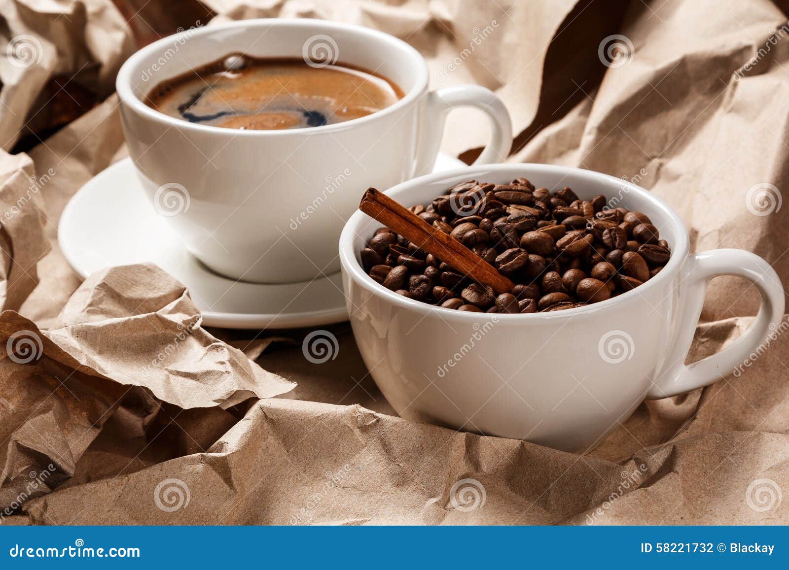 Coffee Over Crumpled Paper Surface Stock Photo - Image of cinnamon ...