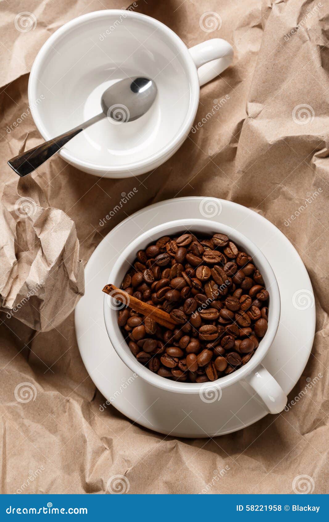 Coffee Over Crumpled Paper Surface Stock Photo - Image of food, diet ...