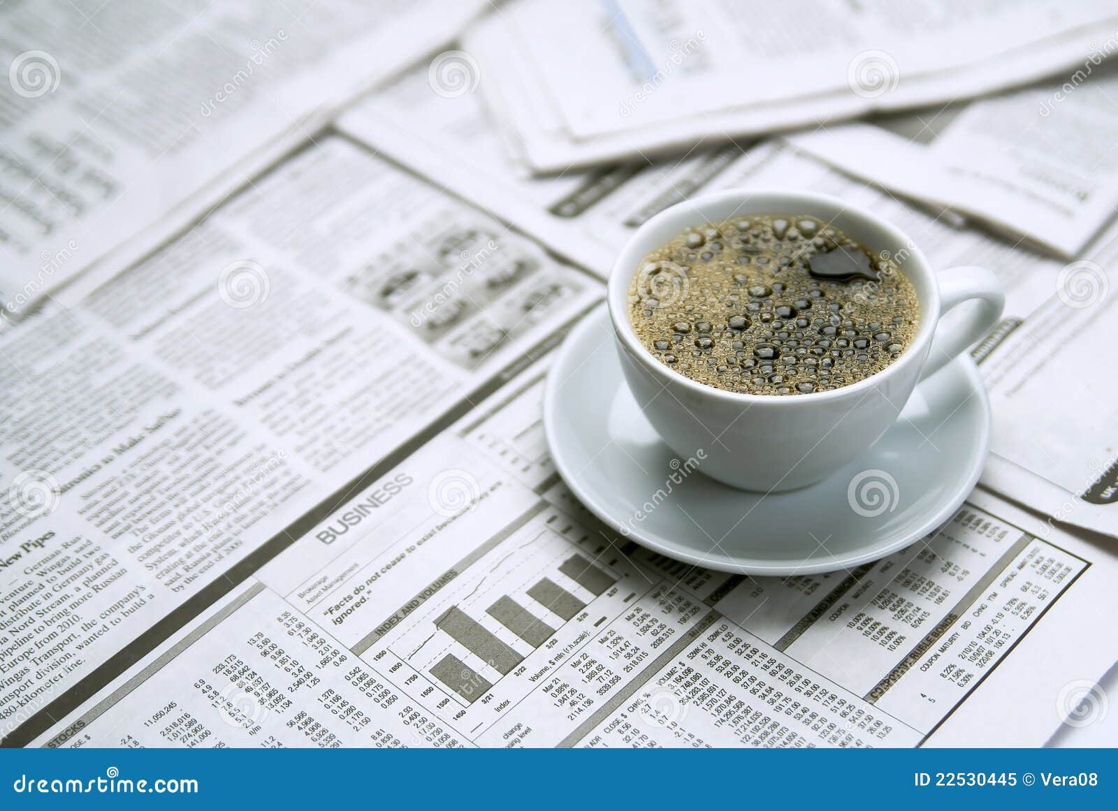 Coffee over newspaper stock image. Image of life, exceeds - 22530445