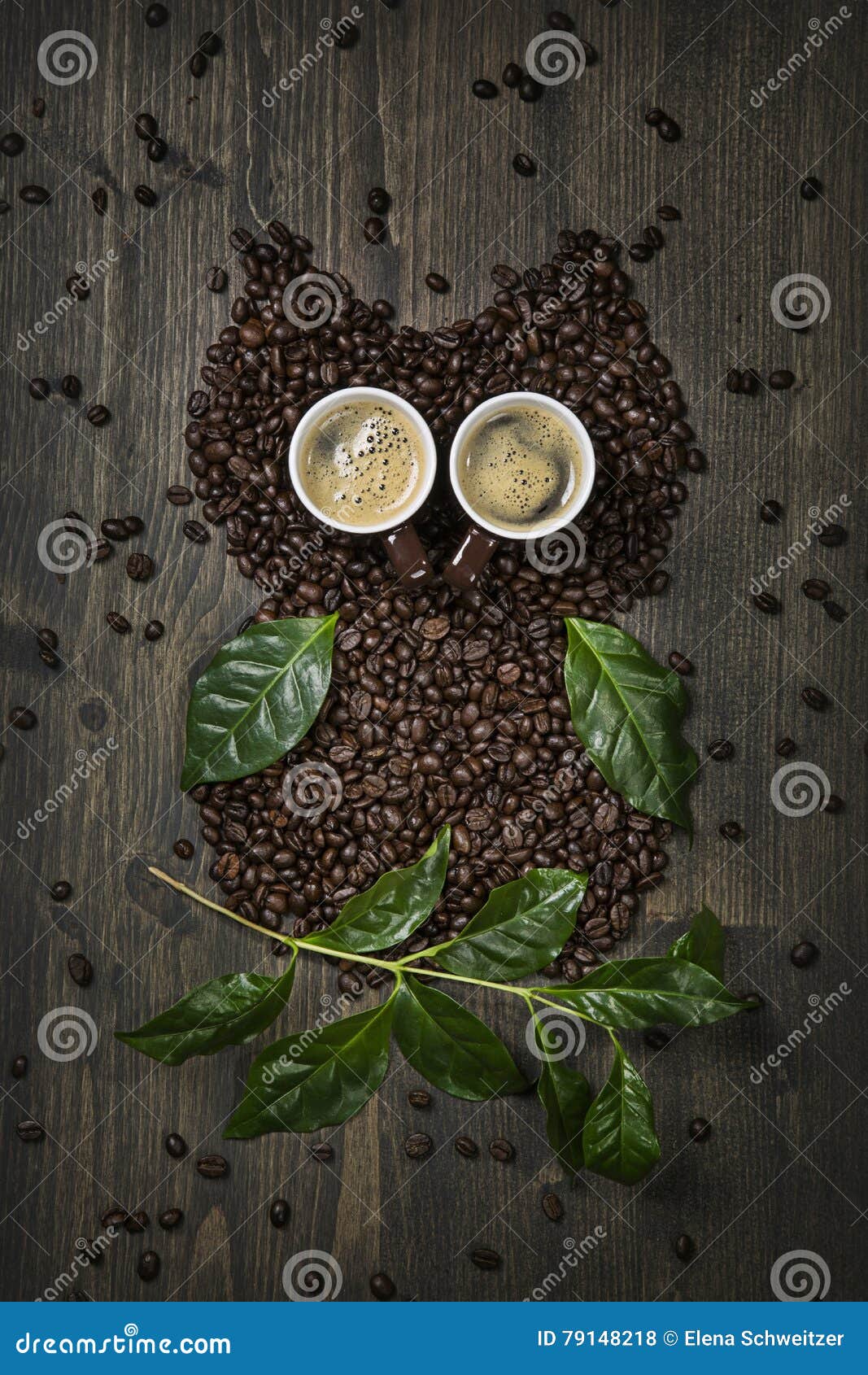 Coffee owl stock photo. Image of figure, wooden, beans - 79148218