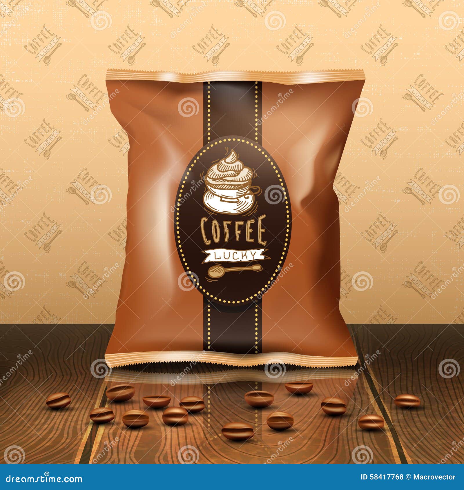 Coffee Pack Design stock vector. Illustration of foil - 58417768