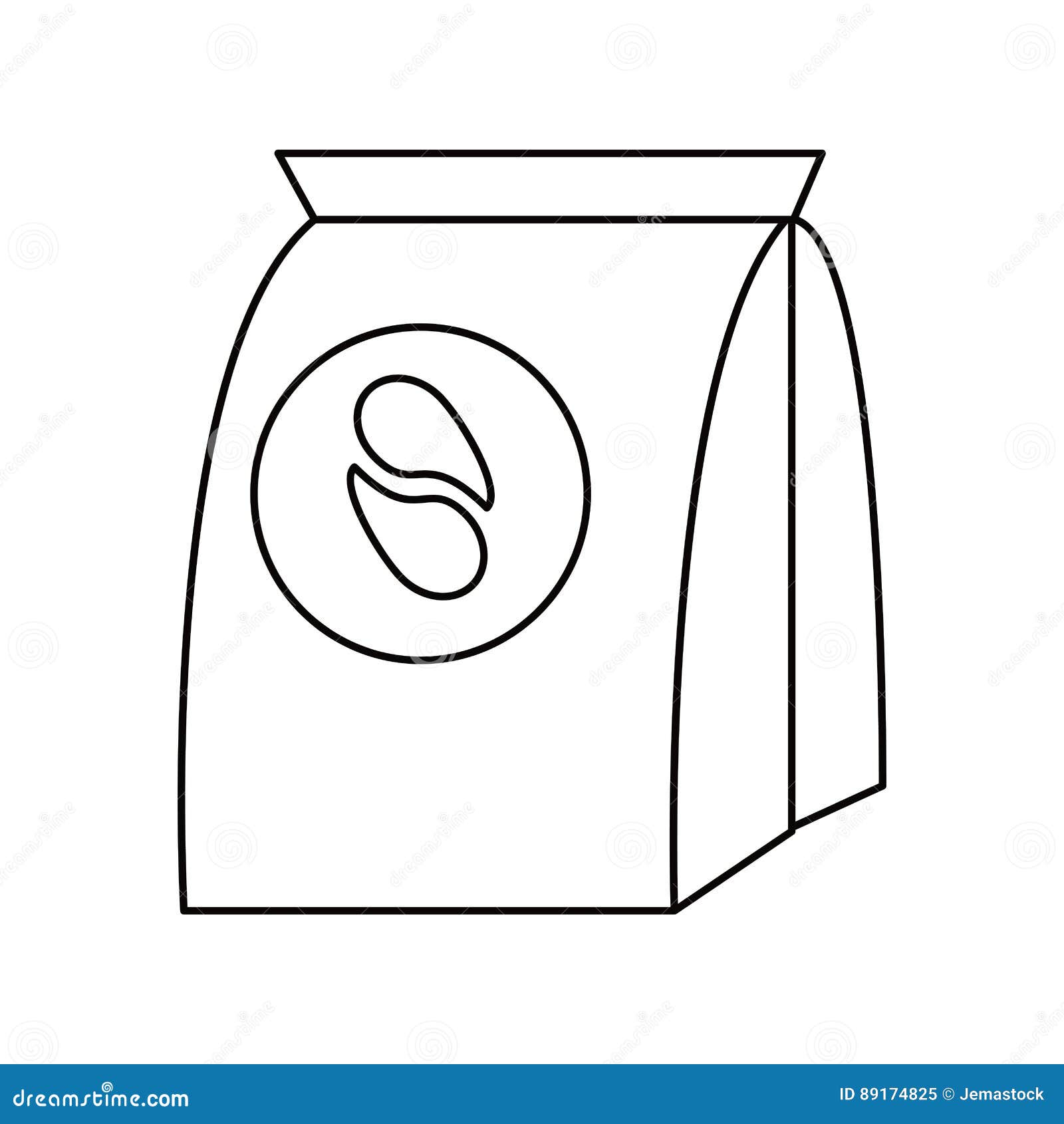 Coffee pack paper outline stock illustration. Illustration of mark ...