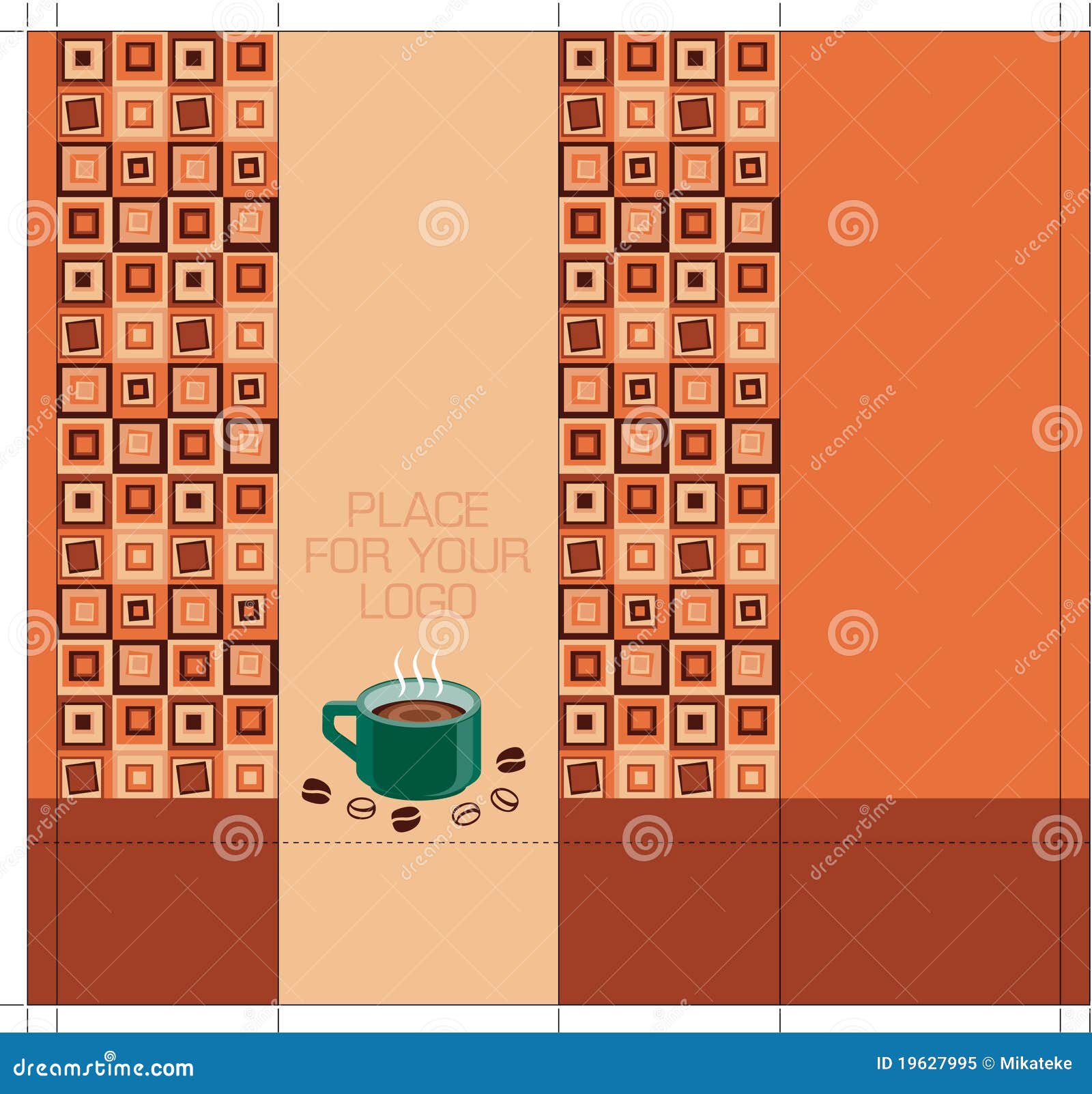 Coffee-package-design-side with Squares Stock Vector - Illustration of ...
