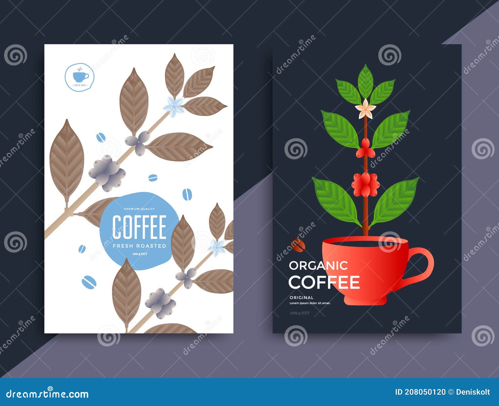 Coffee Packaging Design. Cover for Menu Cafe. Stock Vector ...