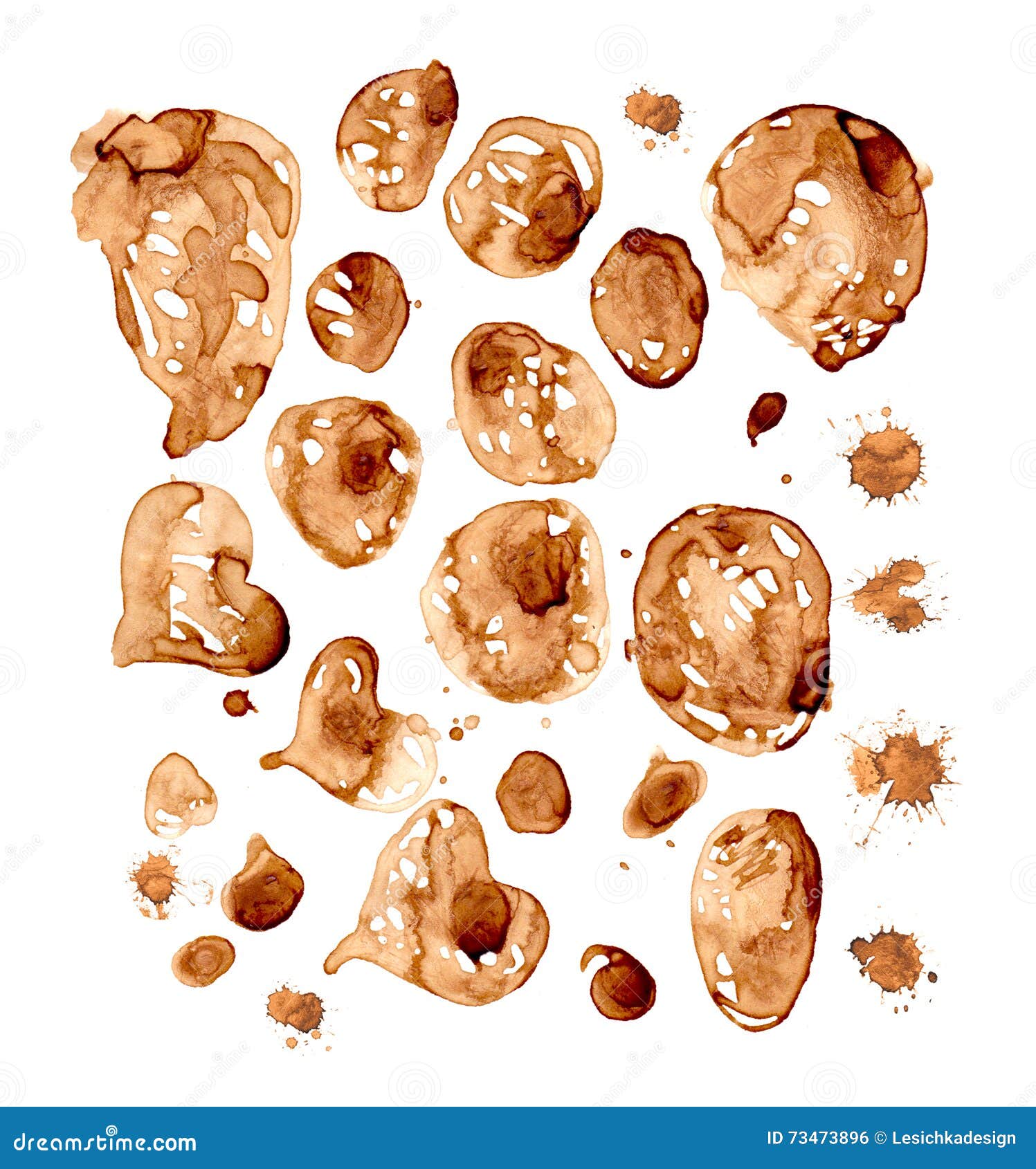 Coffee paint stains stock illustration. Illustration of coffee - 73473896