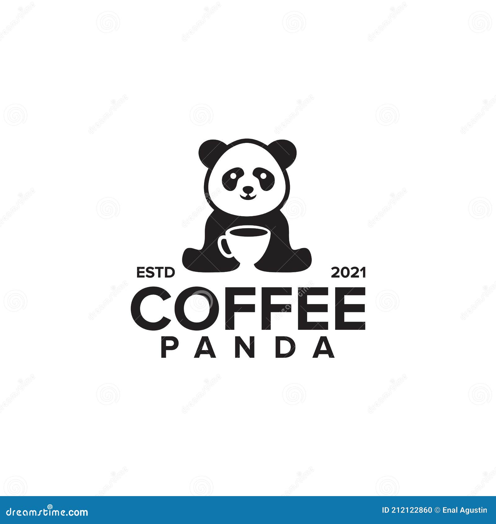 Coffee Panda Logo Design Template Stock Vector - Illustration of design ...