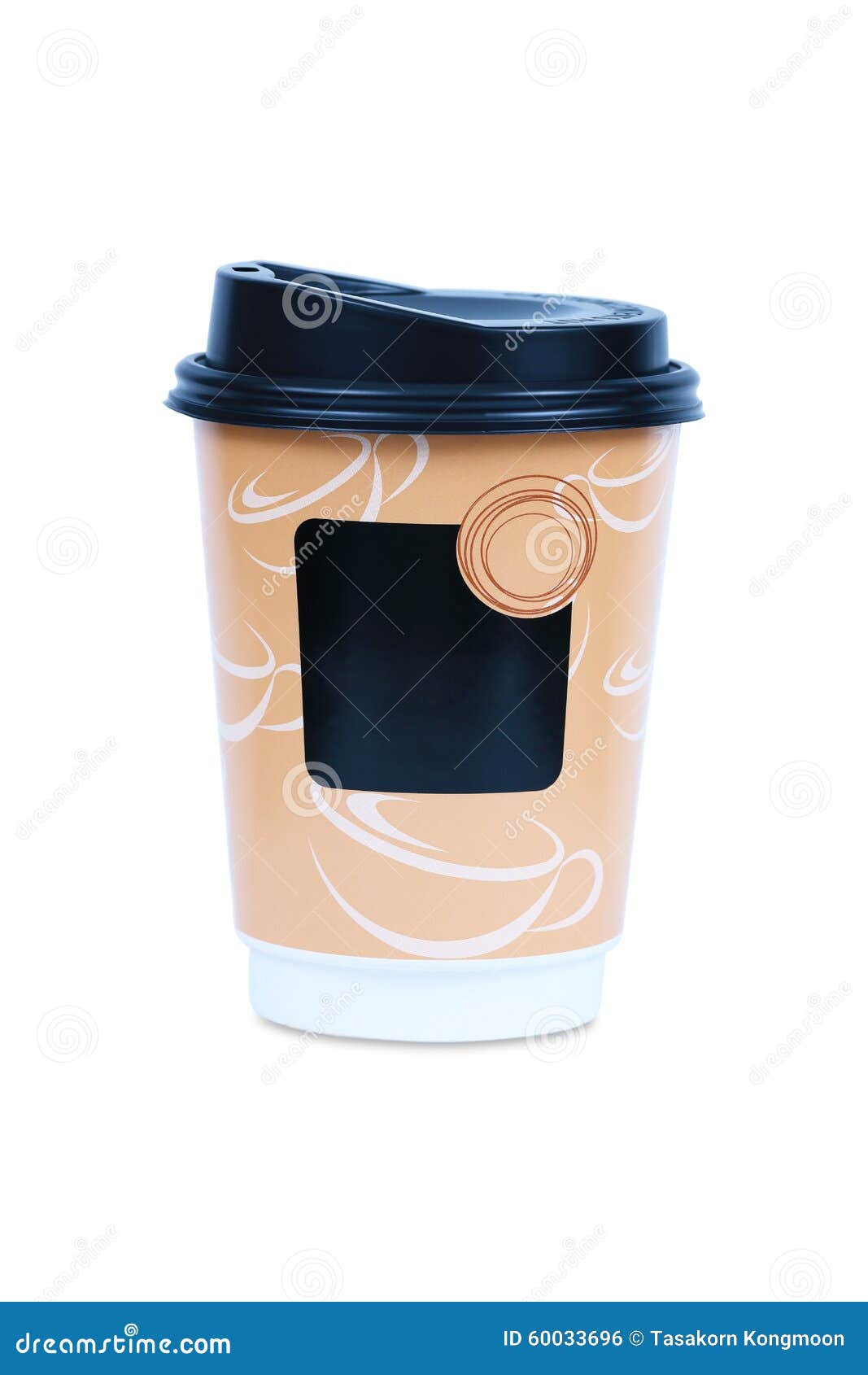 Coffee Paper Cup with Cover on White Stock Photo - Image of portable ...