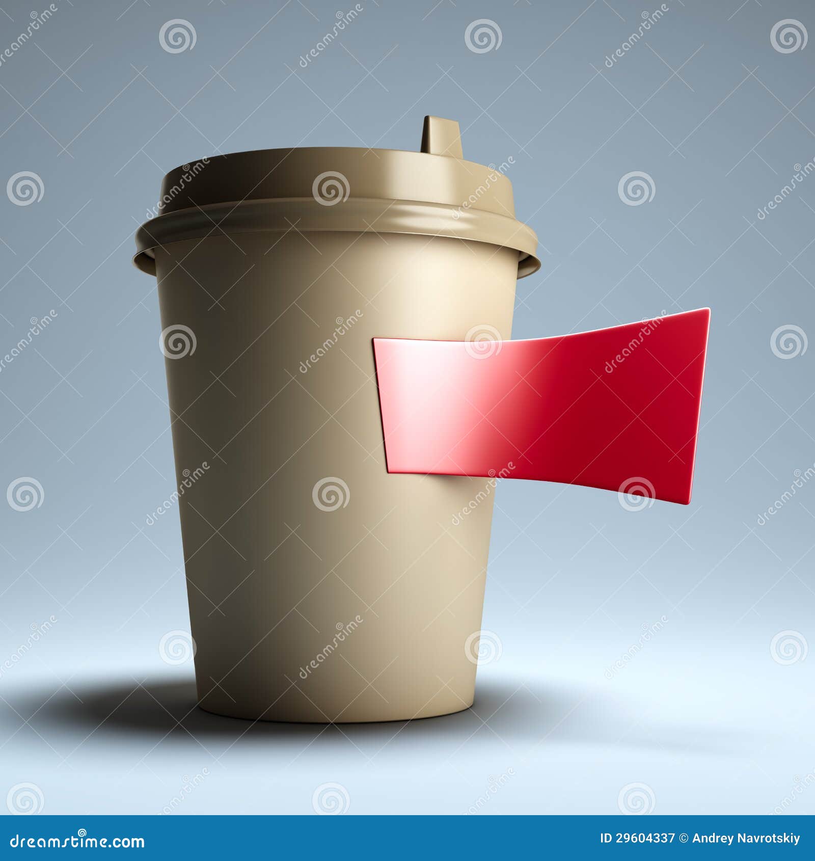 Coffee Paper Cup with Sticker. Stock Illustration - Illustration of ...