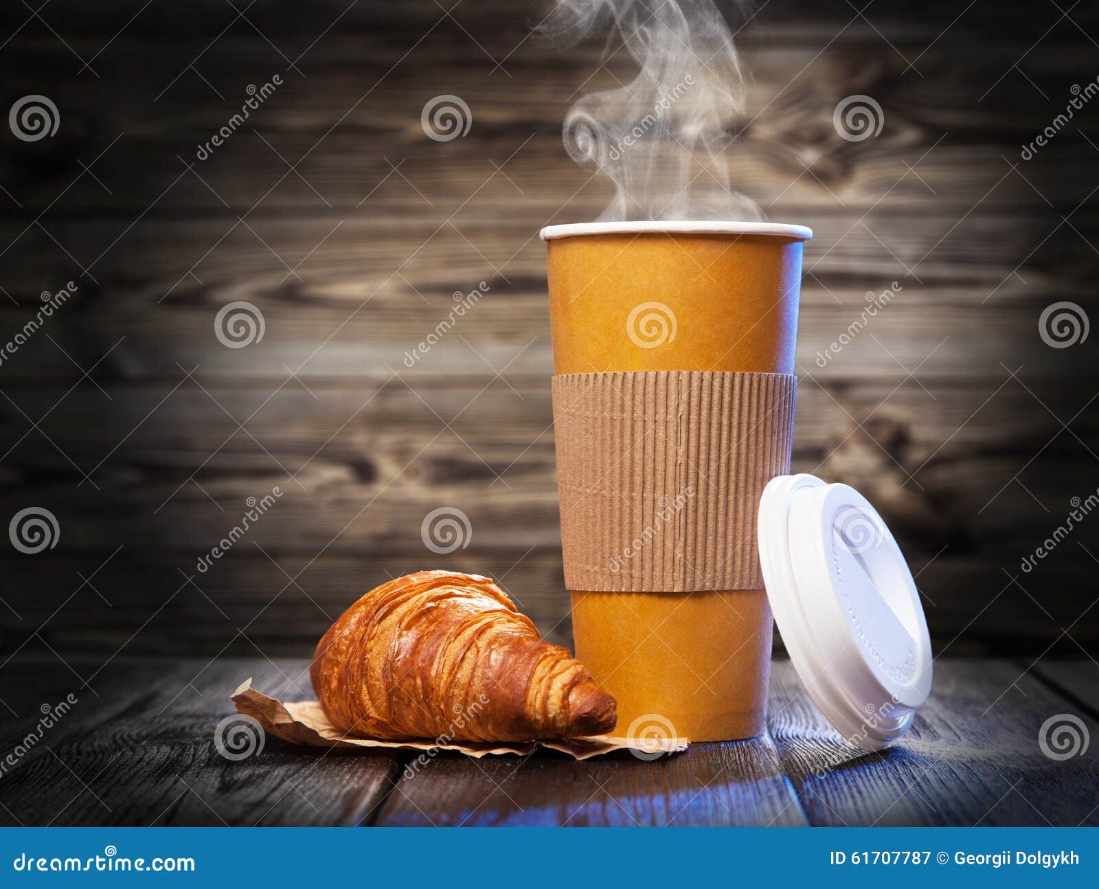 Coffee in a paper cup stock image. Image of scent, closeup - 61707787
