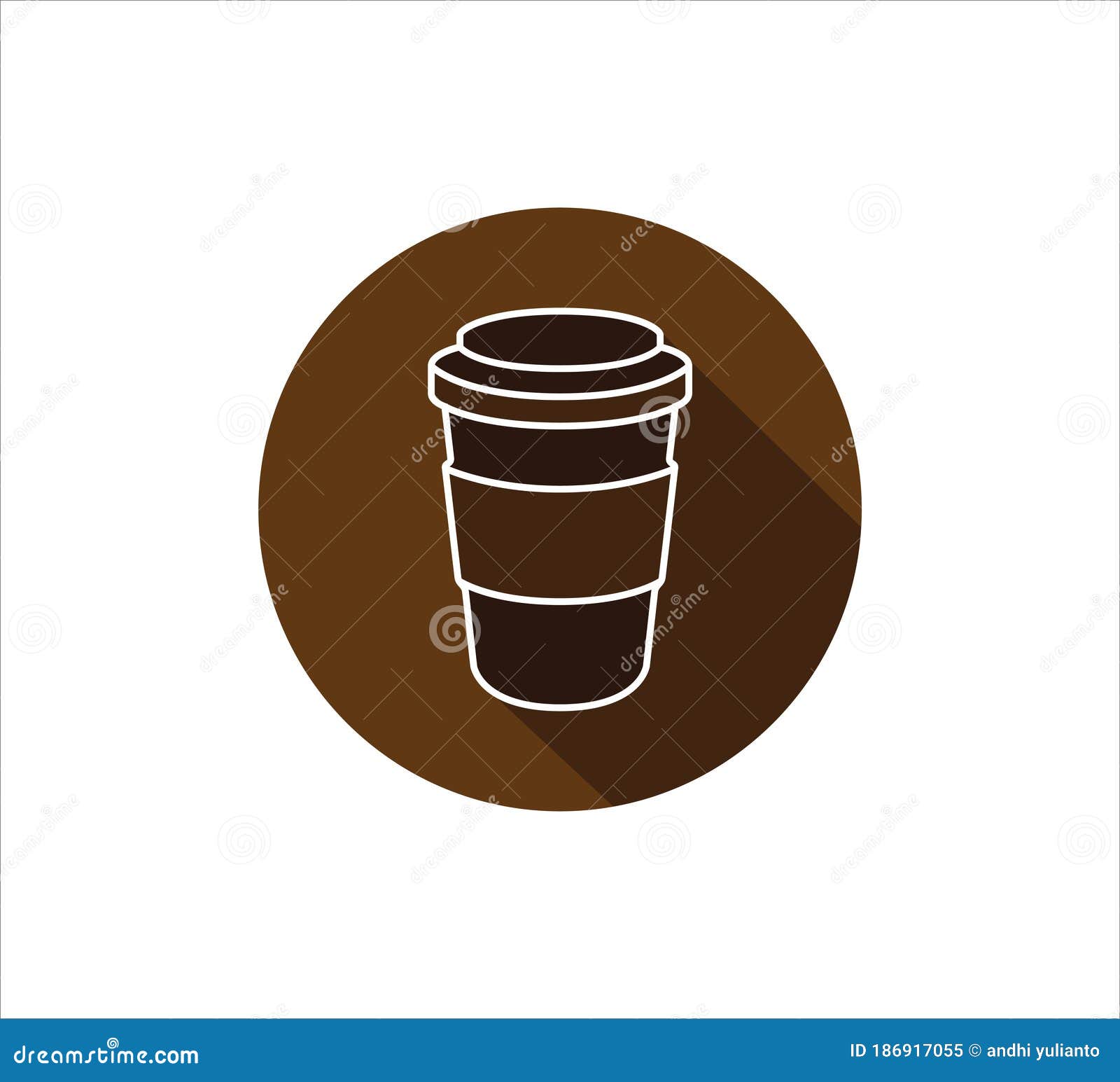 Coffee Paper Cup Vector Icon Logo Design, Brown Color Button Sign Stock ...
