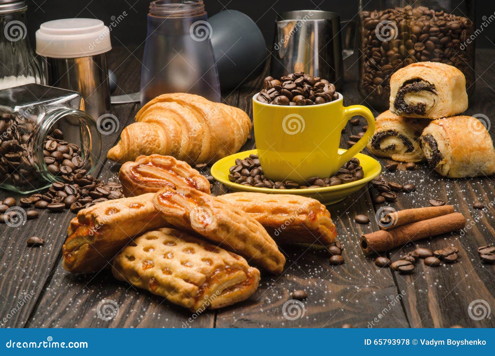 Coffee and Pastry stock photo. Image of bean, cinnamon - 65793978