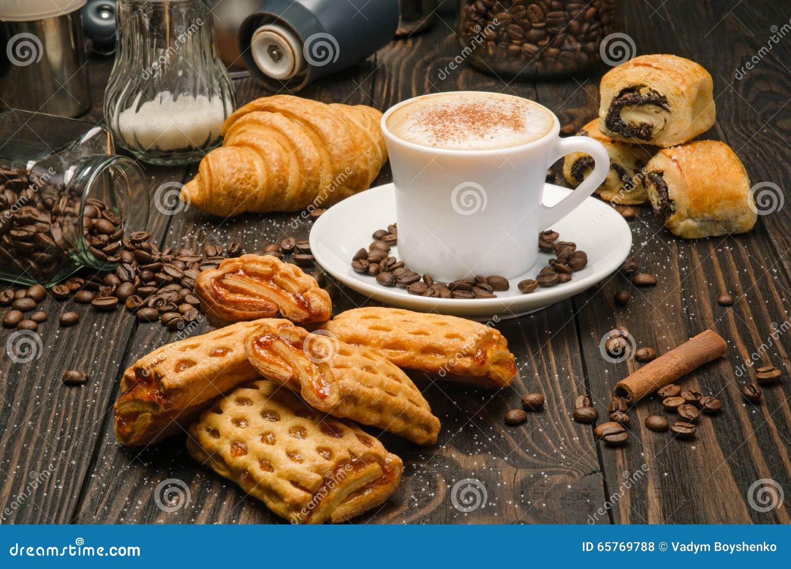 Coffee and Pastry stock photo. Image of dessert, cappuccino - 65769788