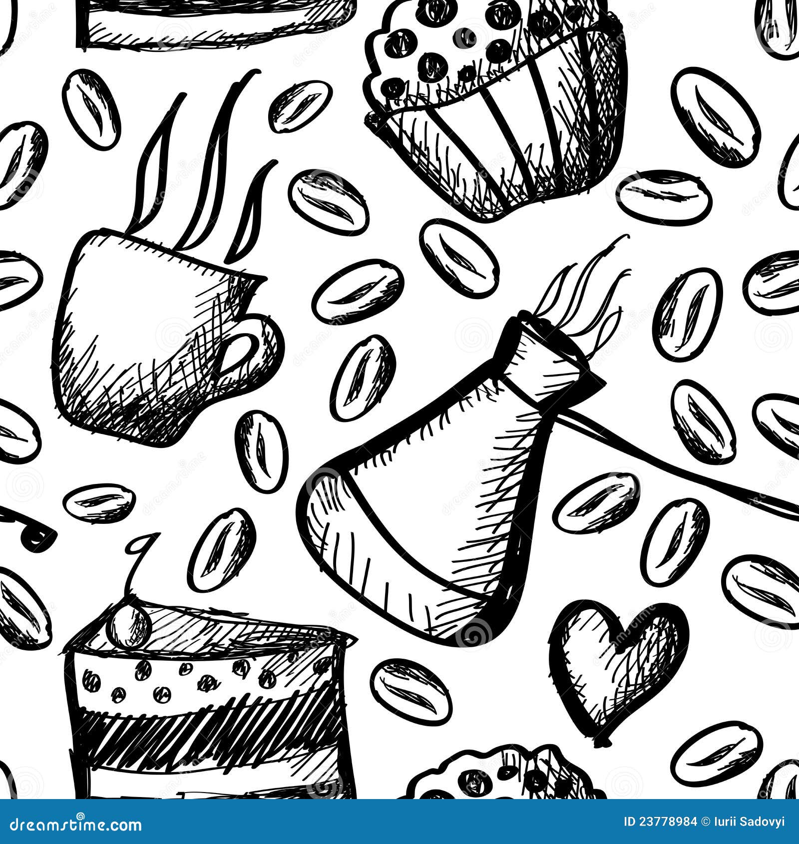 Coffee pattern stock illustration. Illustration of pastry - 23778984