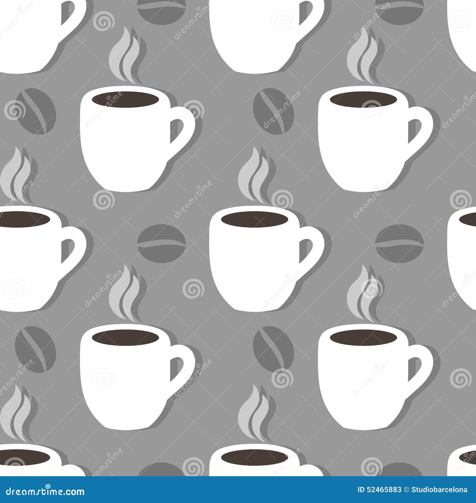 Coffee pattern stock vector. Illustration of food, symbol - 52465883