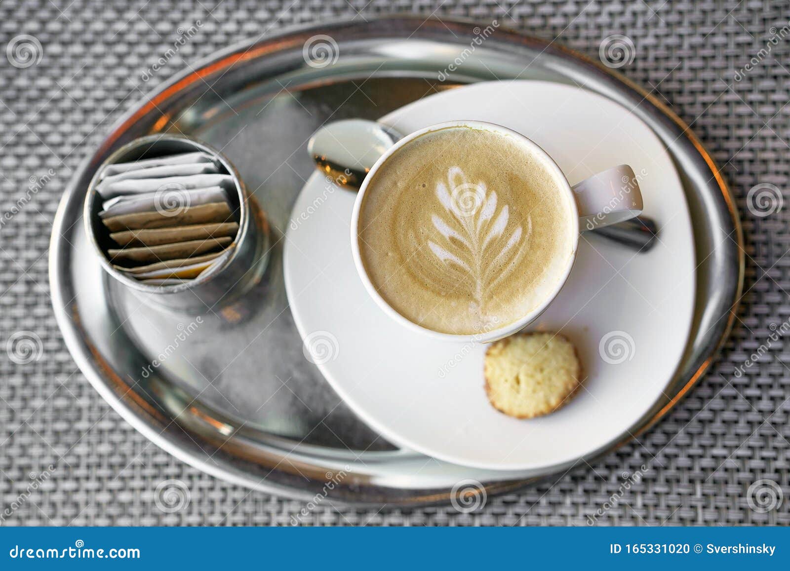 Coffee with a Pattern on the Foam Top View of a Light Brown Foam, a ...