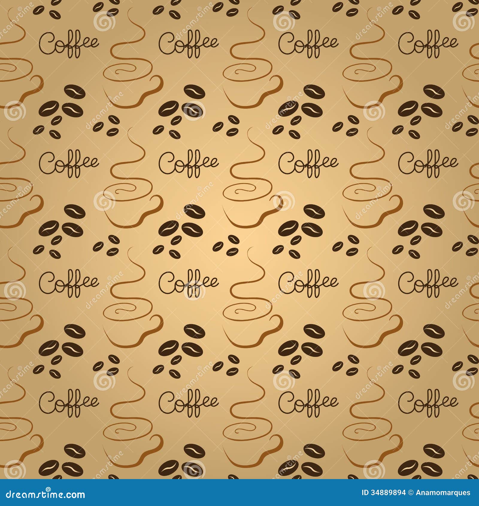 Coffee pattern stock vector. Illustration of food, black - 34889894