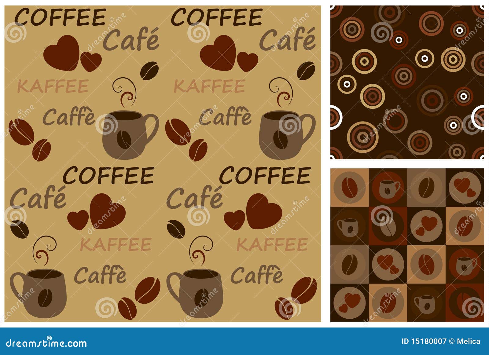 Coffee Patterns Vector Illustration | CartoonDealer.com #65668716
