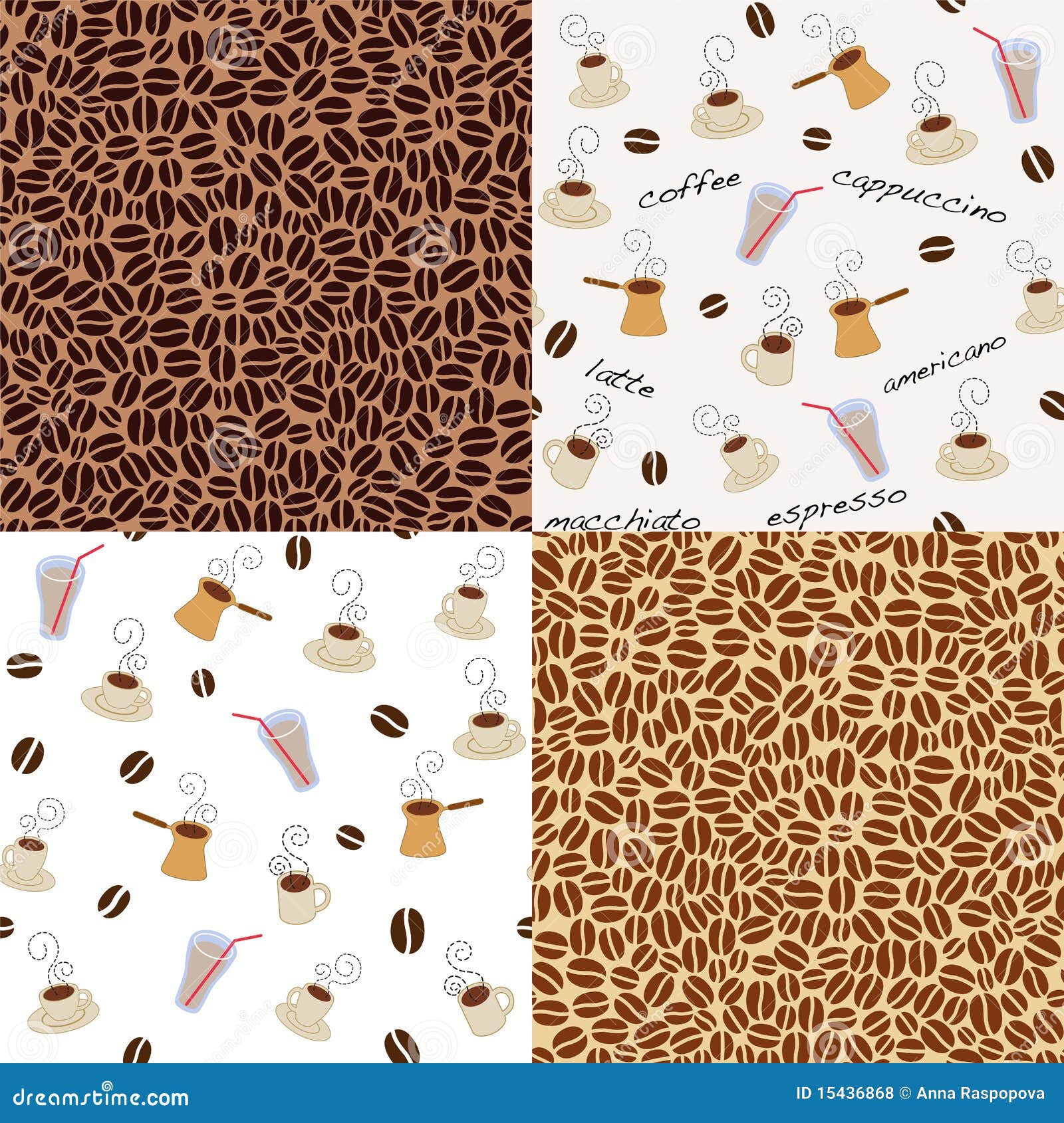 Coffee patterns stock vector. Illustration of espresso - 15436868