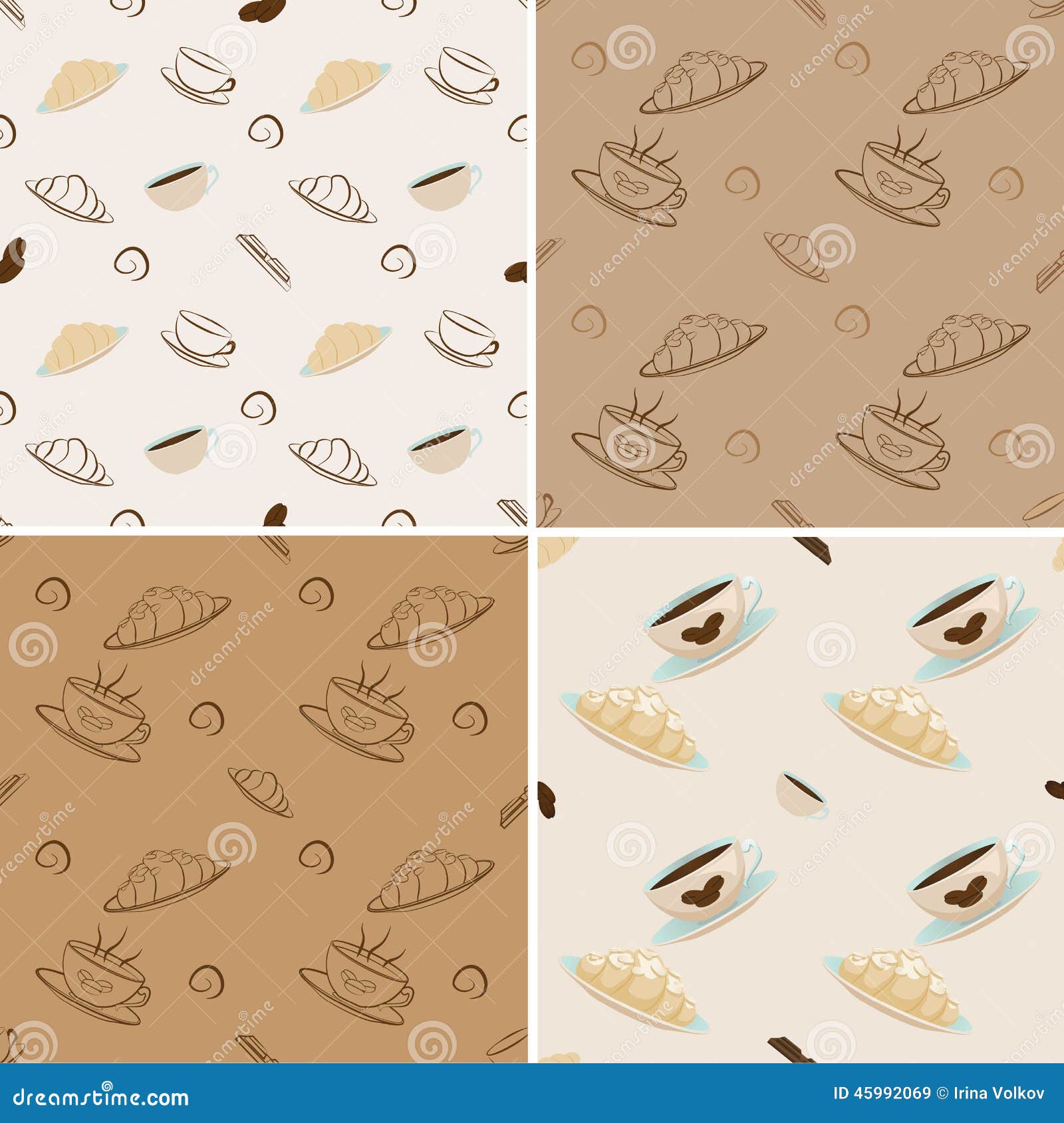 Coffee Patterns Vector Illustration | CartoonDealer.com #65668716