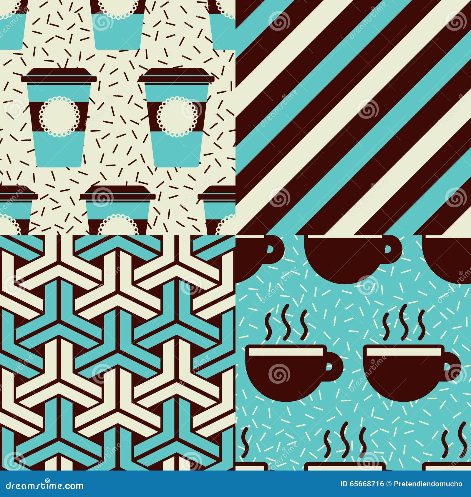Coffee Patterns stock vector. Illustration of collection - 65668716
