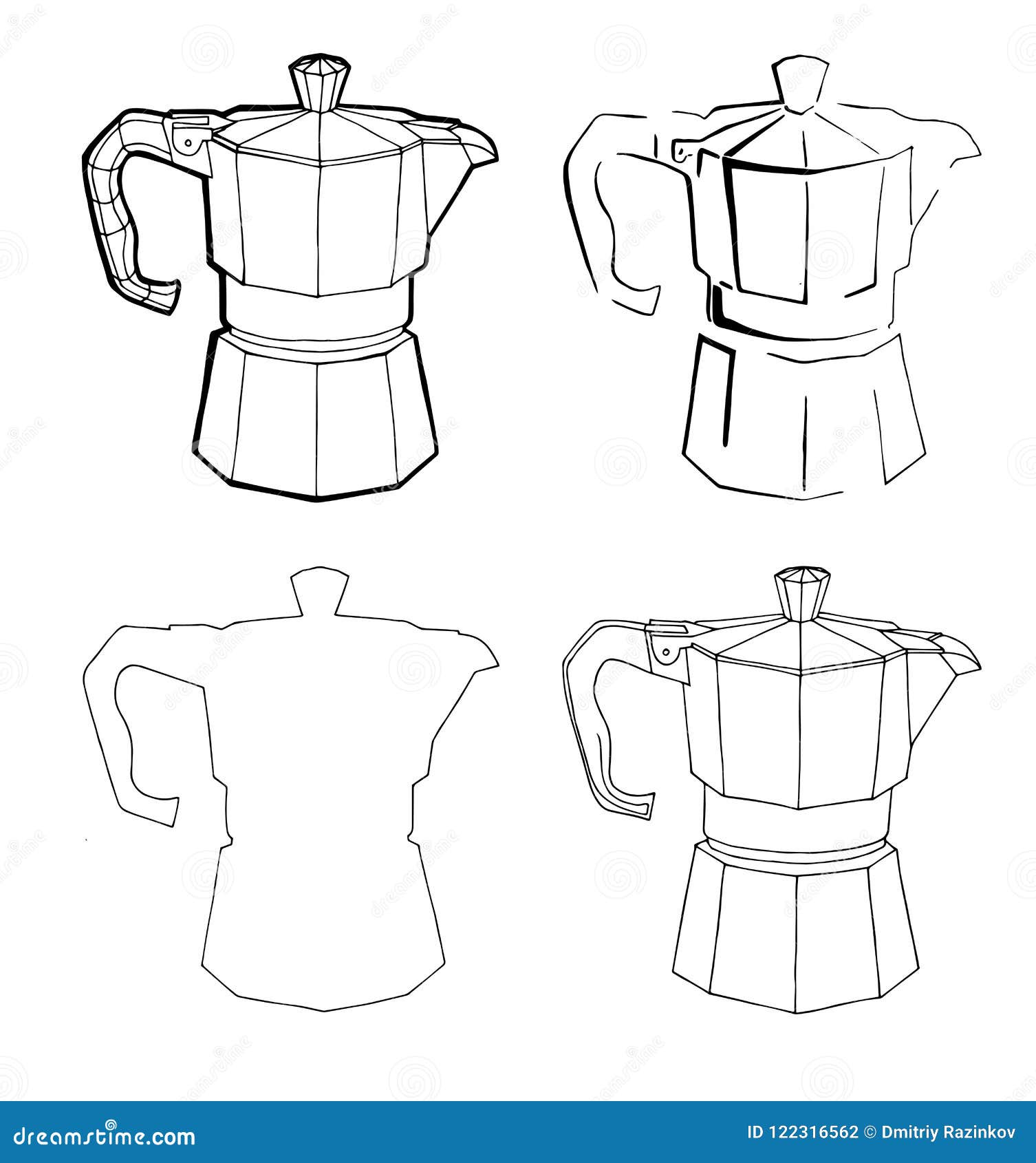 Coffee Percolator Clip Art Hand Drawn Vector Element Stock Vector ...