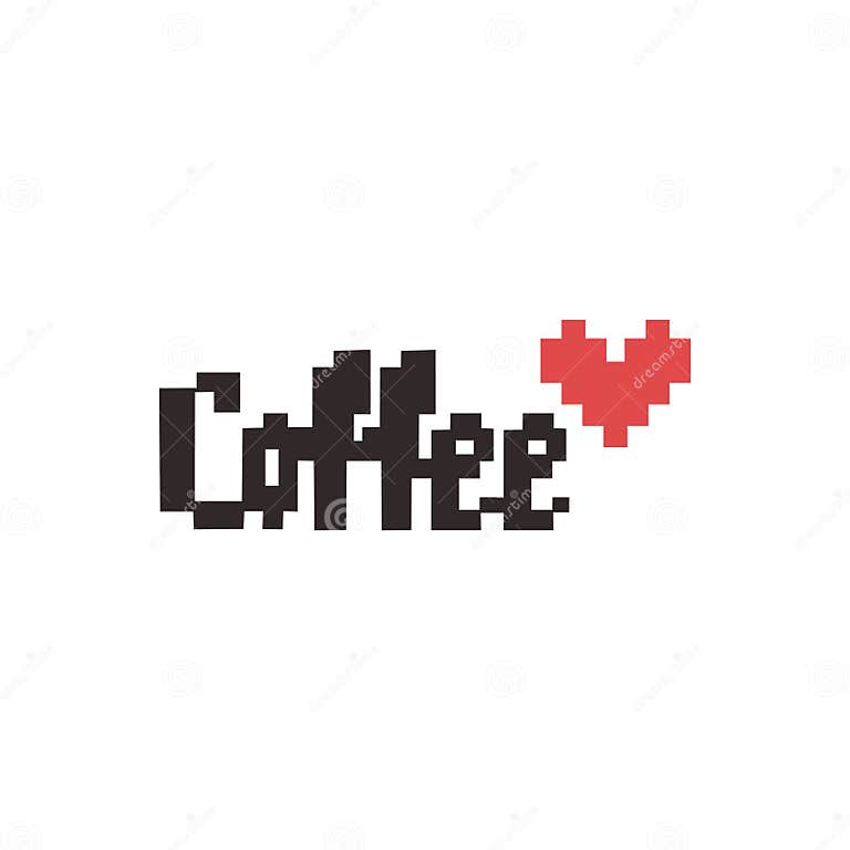 Coffee pixel art symbol stock vector. Illustration of beverage - 318395685