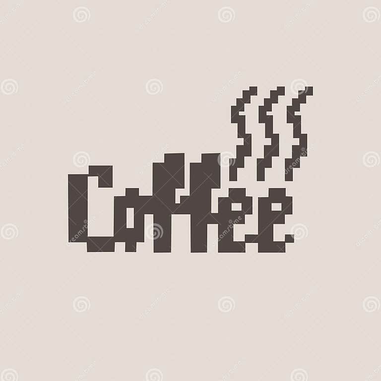 Coffee pixel art symbol stock vector. Illustration of traditional ...
