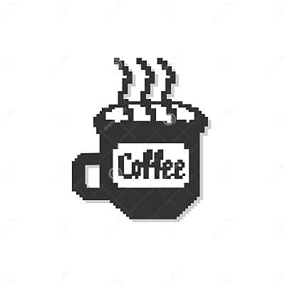 Coffee pixel art symbol stock vector. Illustration of game - 318395690