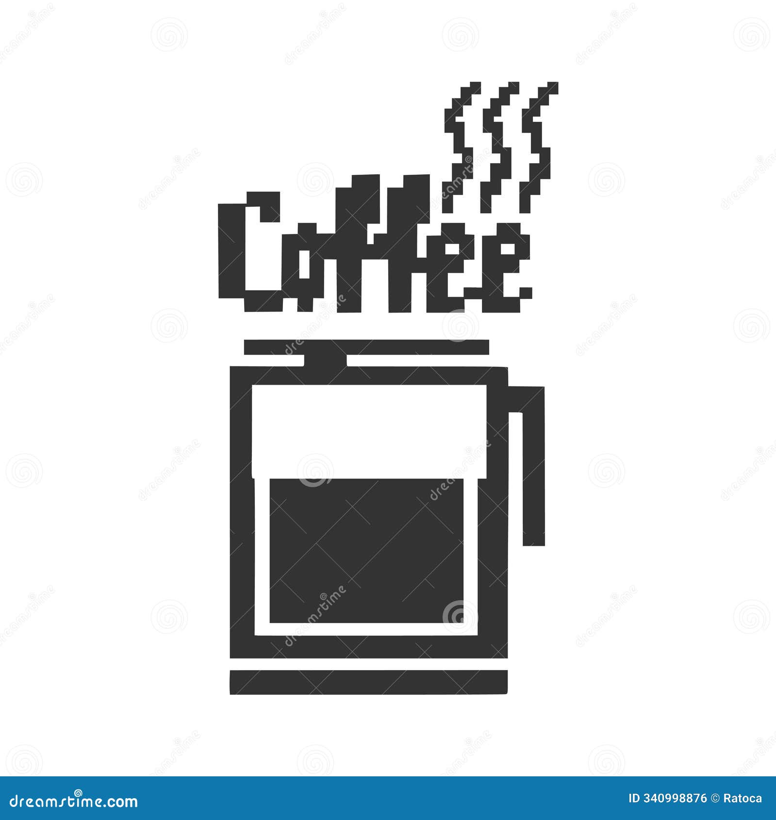 Coffee Pixel Art Symbol Cartoon Vector | CartoonDealer.com #318395687
