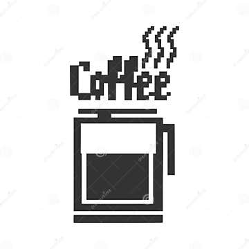 Coffee pixel art symbol stock illustration. Illustration of drink ...