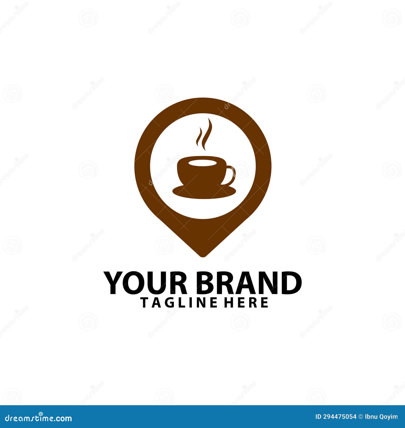 Coffee Place Location Logo Desain Vector Stock Vector - Illustration of ...