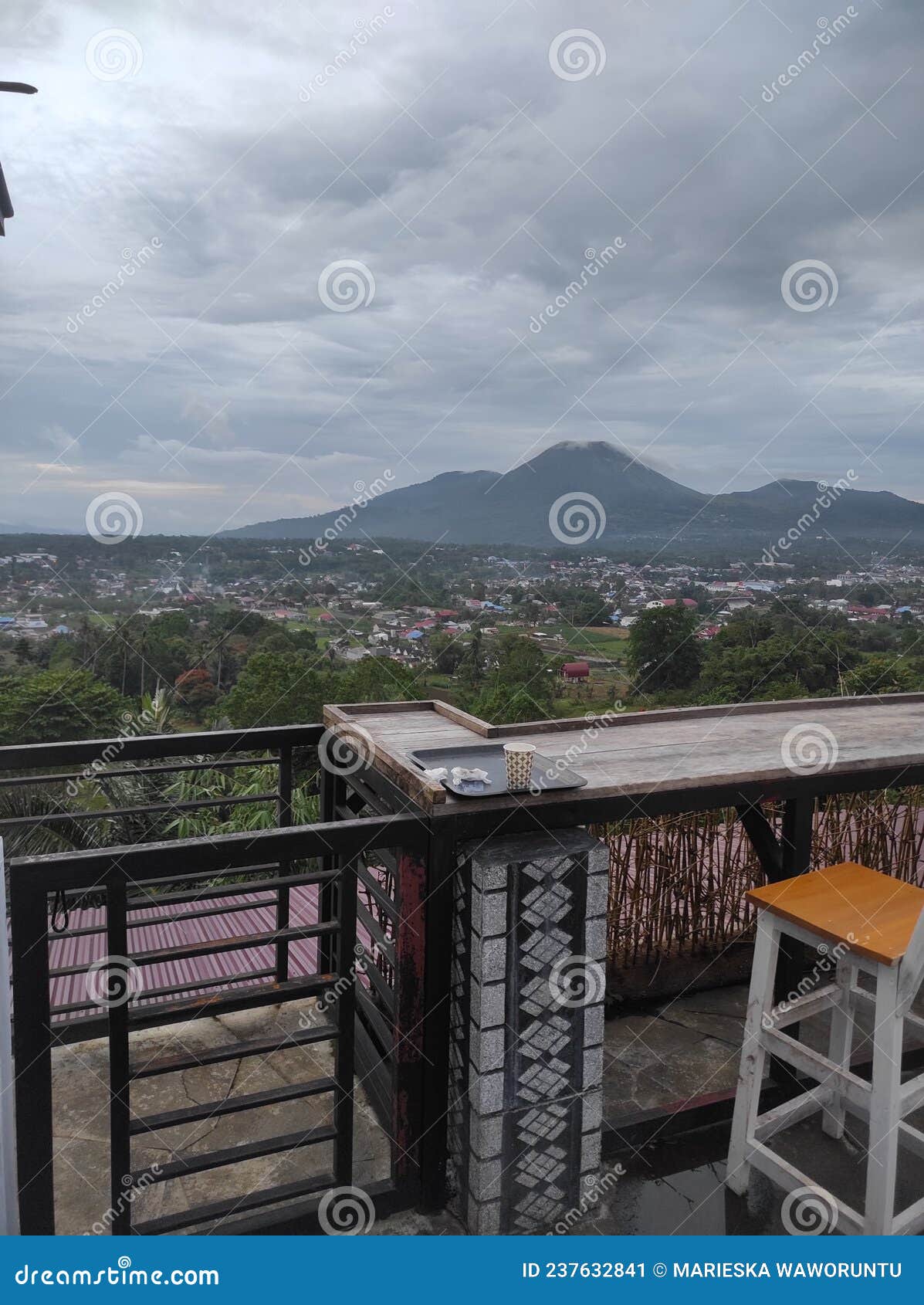 Coffee Place with Mountain View Stock Image - Image of house ...