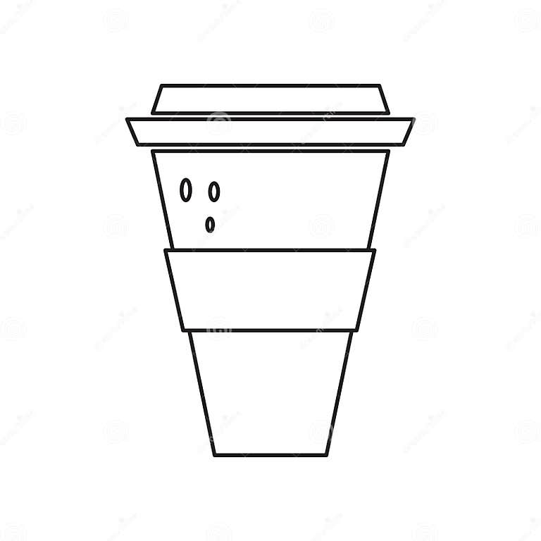 Coffee plastic cup outline stock vector. Illustration of classic ...