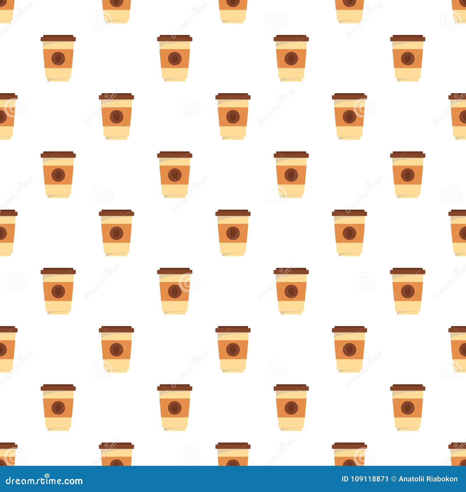 Coffee Plastic Cup Pattern Seamless Stock Vector - Illustration of ...