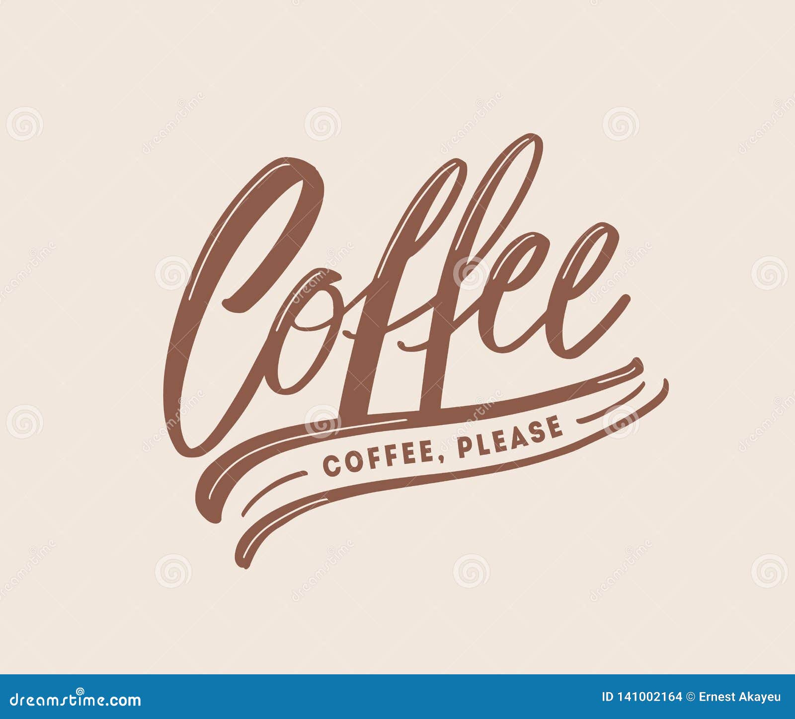 Coffee, Please Request Or Slogan Handwritten With Cursive Calligraphic ...