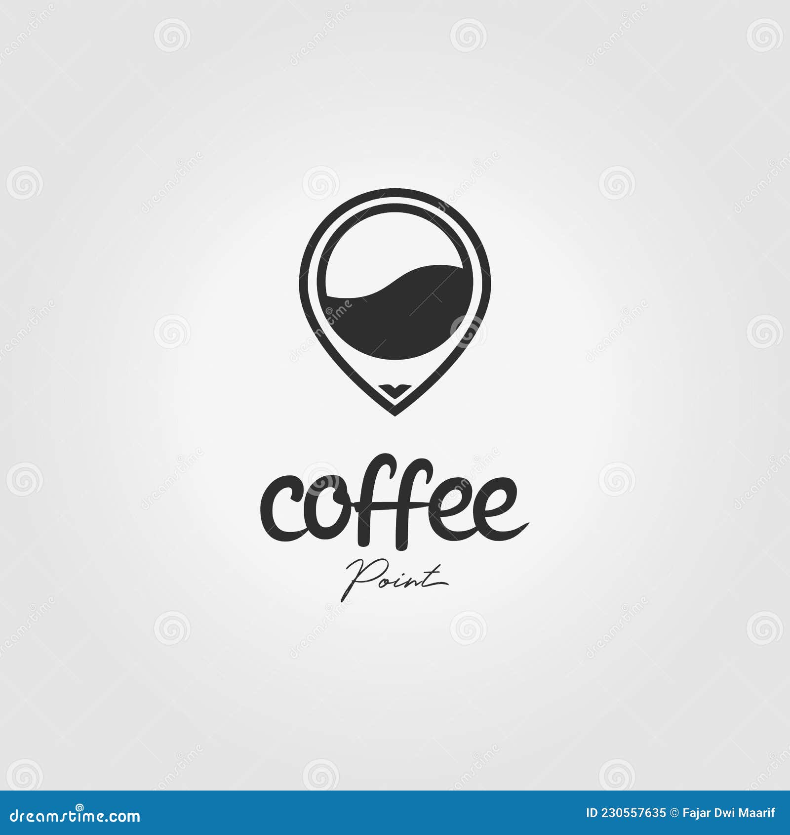 Coffee Point Logo Icon Vintage Vector Illustration Design Stock Vector ...