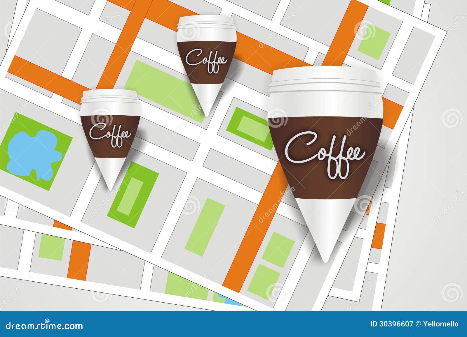 Coffee Pointers With Maps Stock Image | CartoonDealer.com #30396607