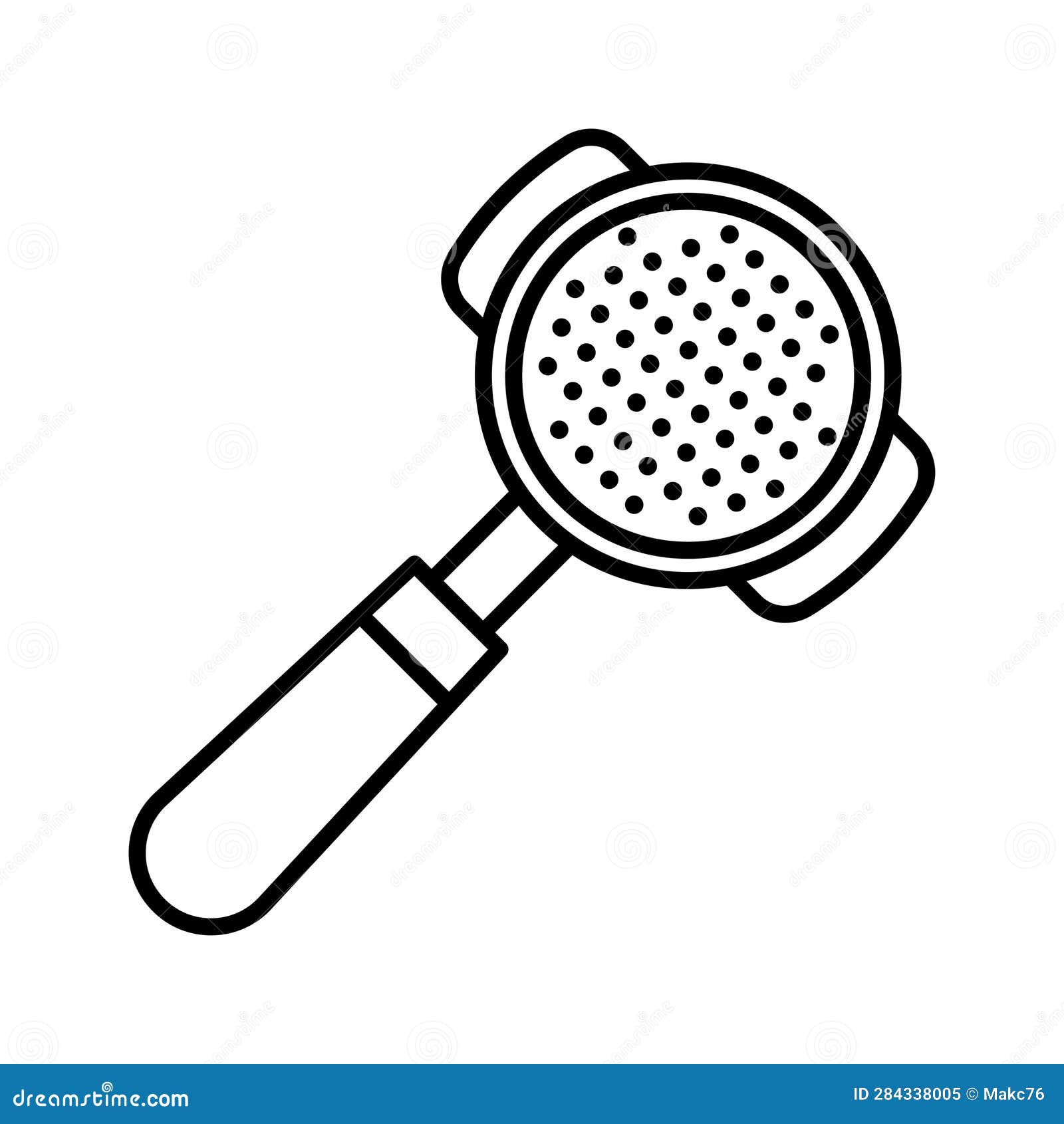 Coffee Portafilter One Line Continuous Drawing. Hand Drawn Elements For ...