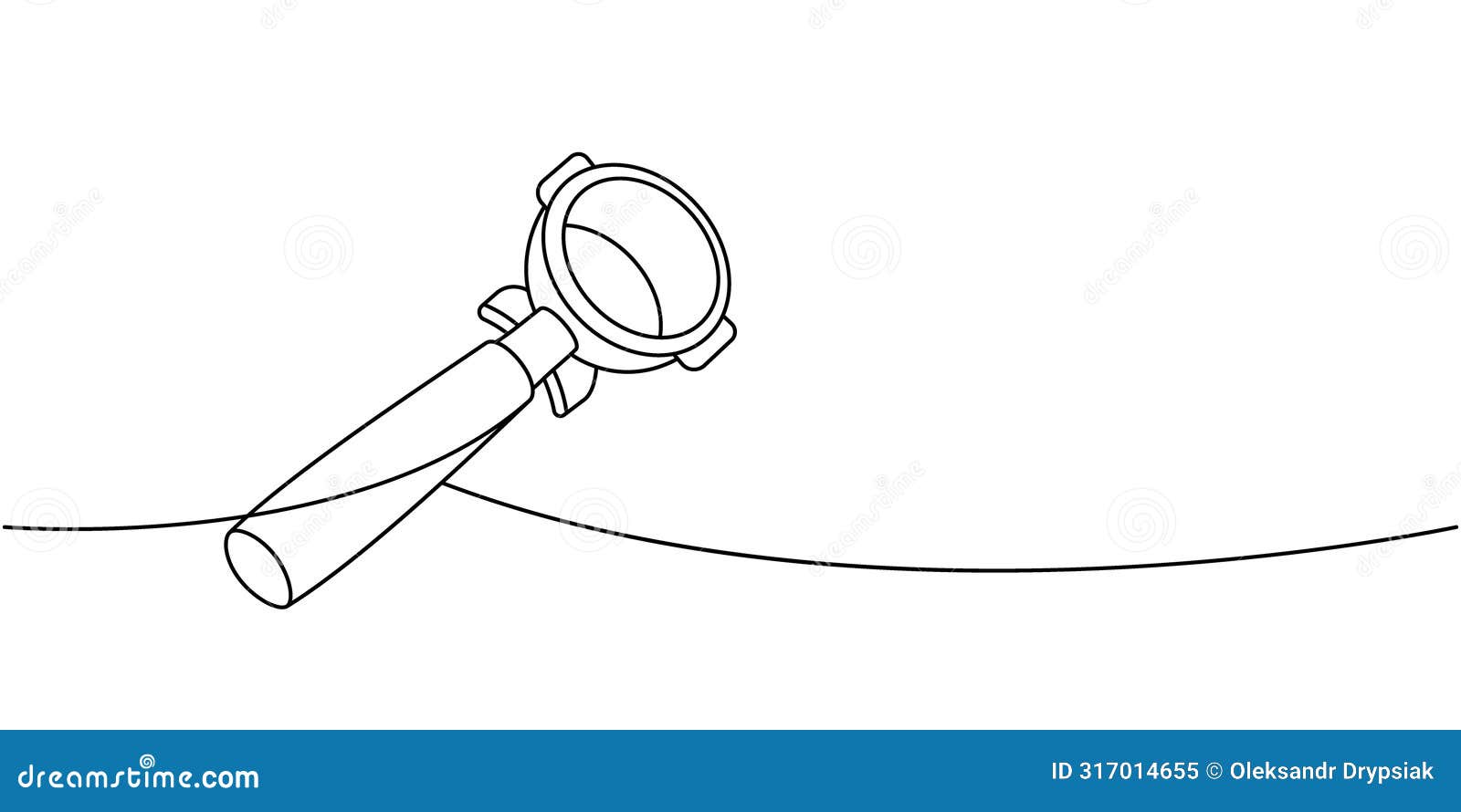 Coffee Portafilter For Coffee Machine One Line Continuous Drawing. Hand ...