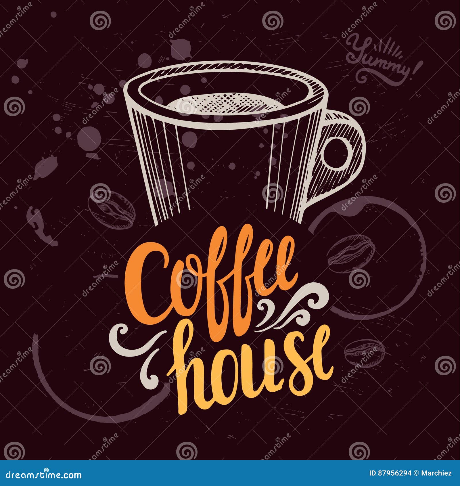 Coffee Poster for Restaurant and Cafe. Stock Vector - Illustration of ...