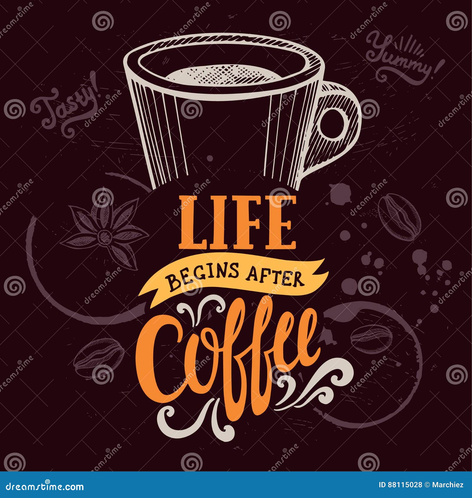 Coffee Poster for Restaurant and Cafe. Stock Vector - Illustration of ...