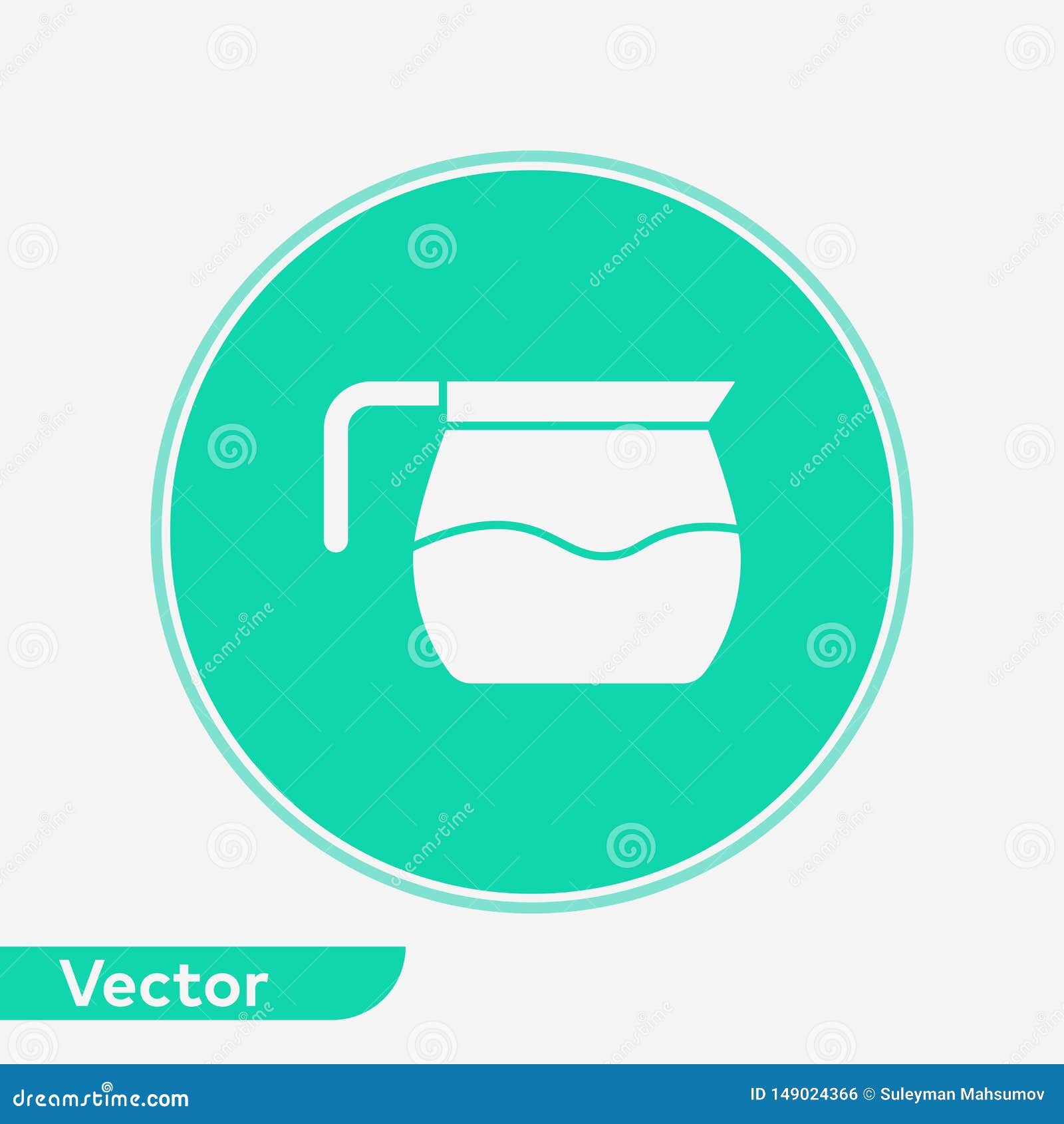 Coffee Pot Vector Icon Sign Symbol Stock Vector - Illustration of ...
