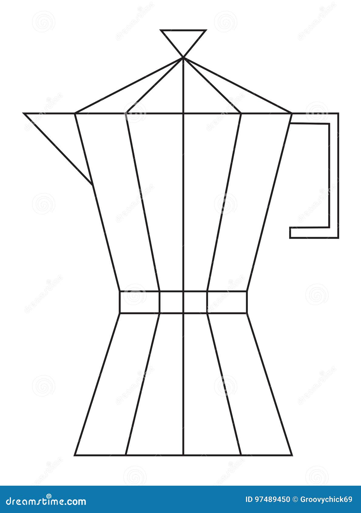 Coffee Pot stock vector. Illustration of brew, handle - 97489450