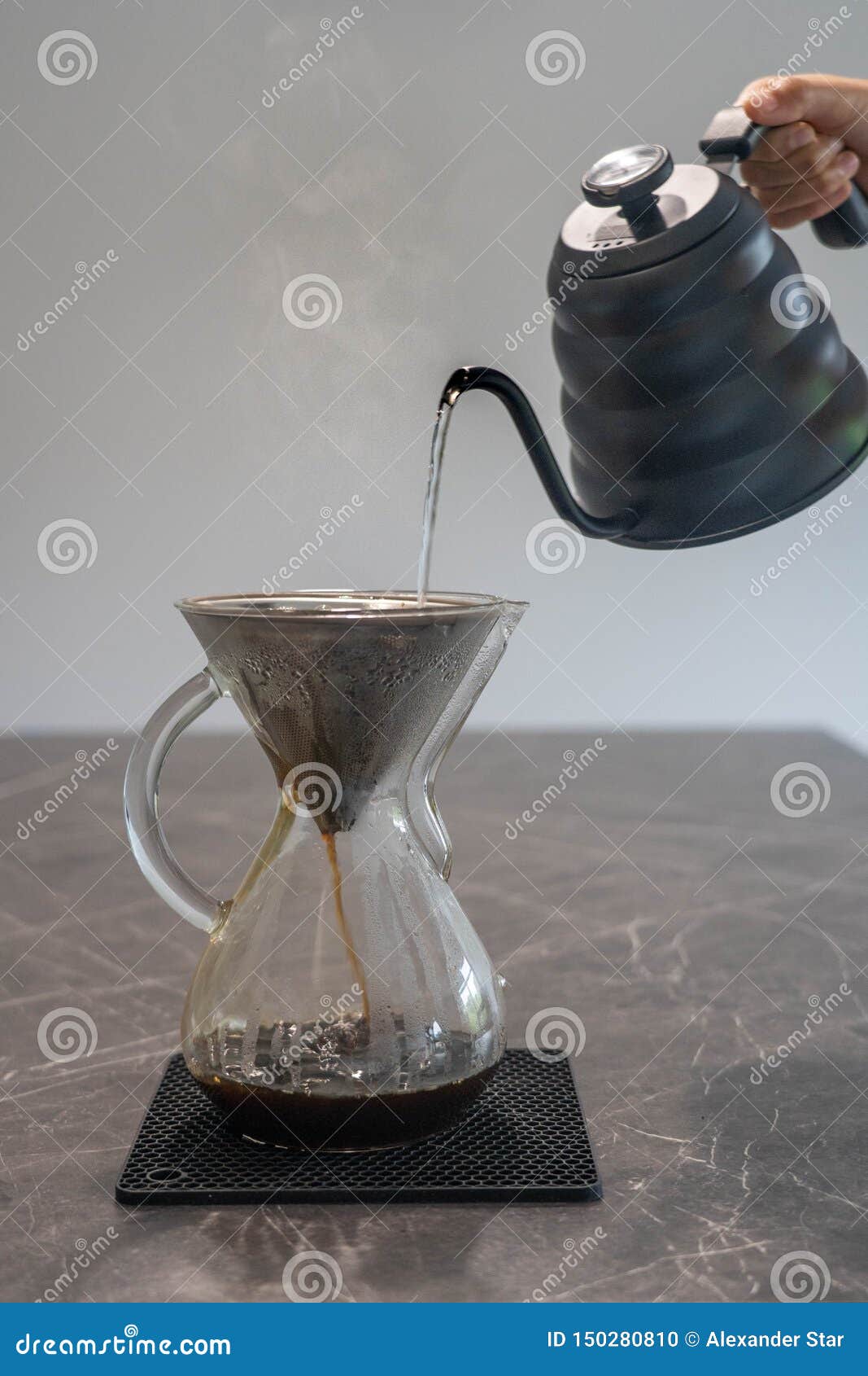 Coffee Pour Over Maker Glass Stock Photo - Image of crossprocess ...