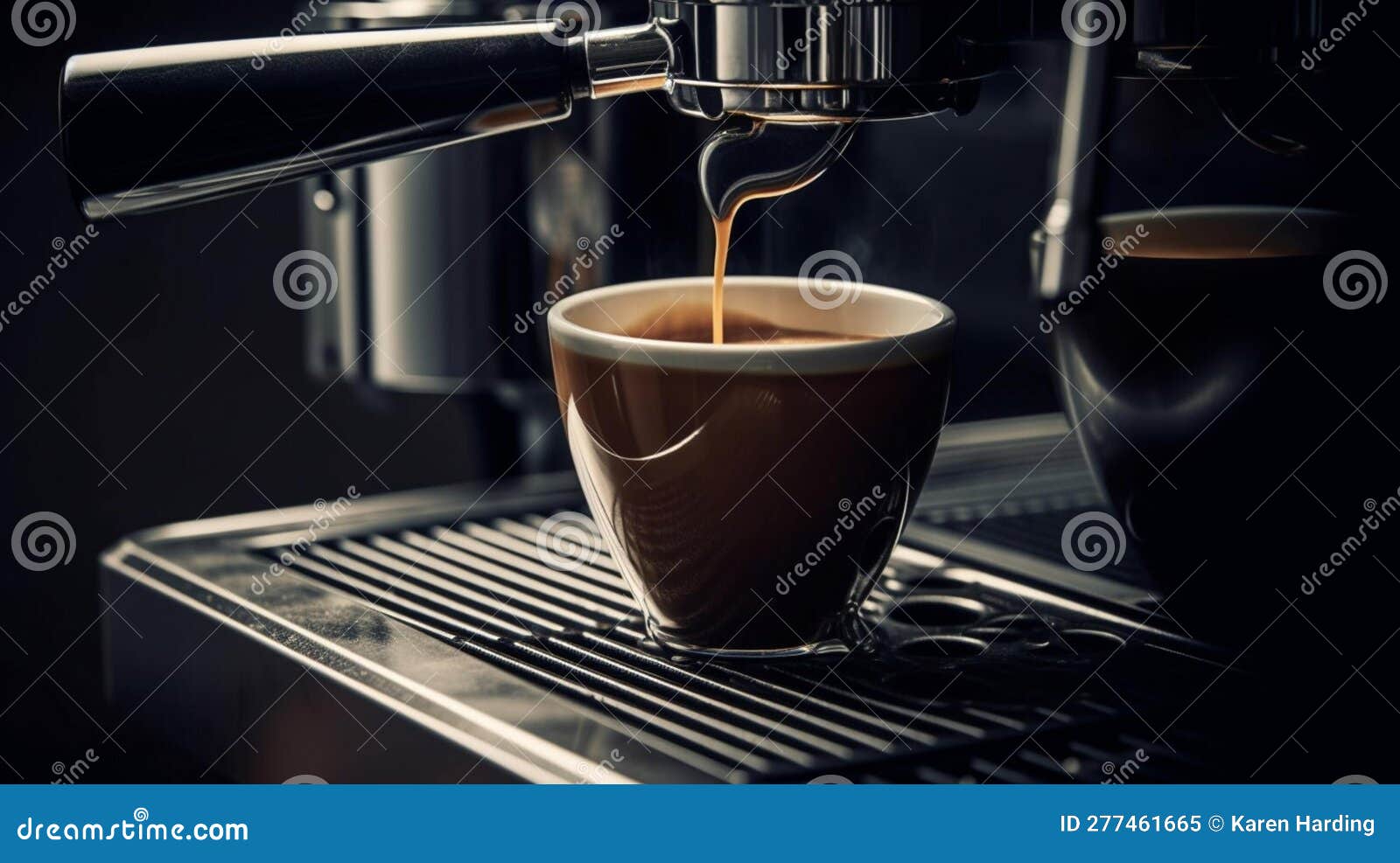 Coffee Pouring into a Cup from a Coffee Machine Stock Illustration ...