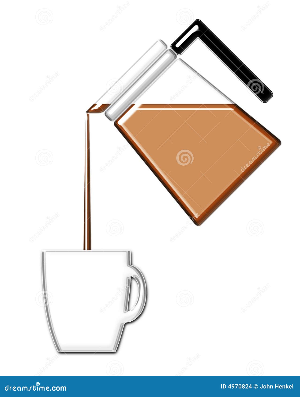 Coffee Pouring into a Mug stock illustration. Illustration of pouring ...