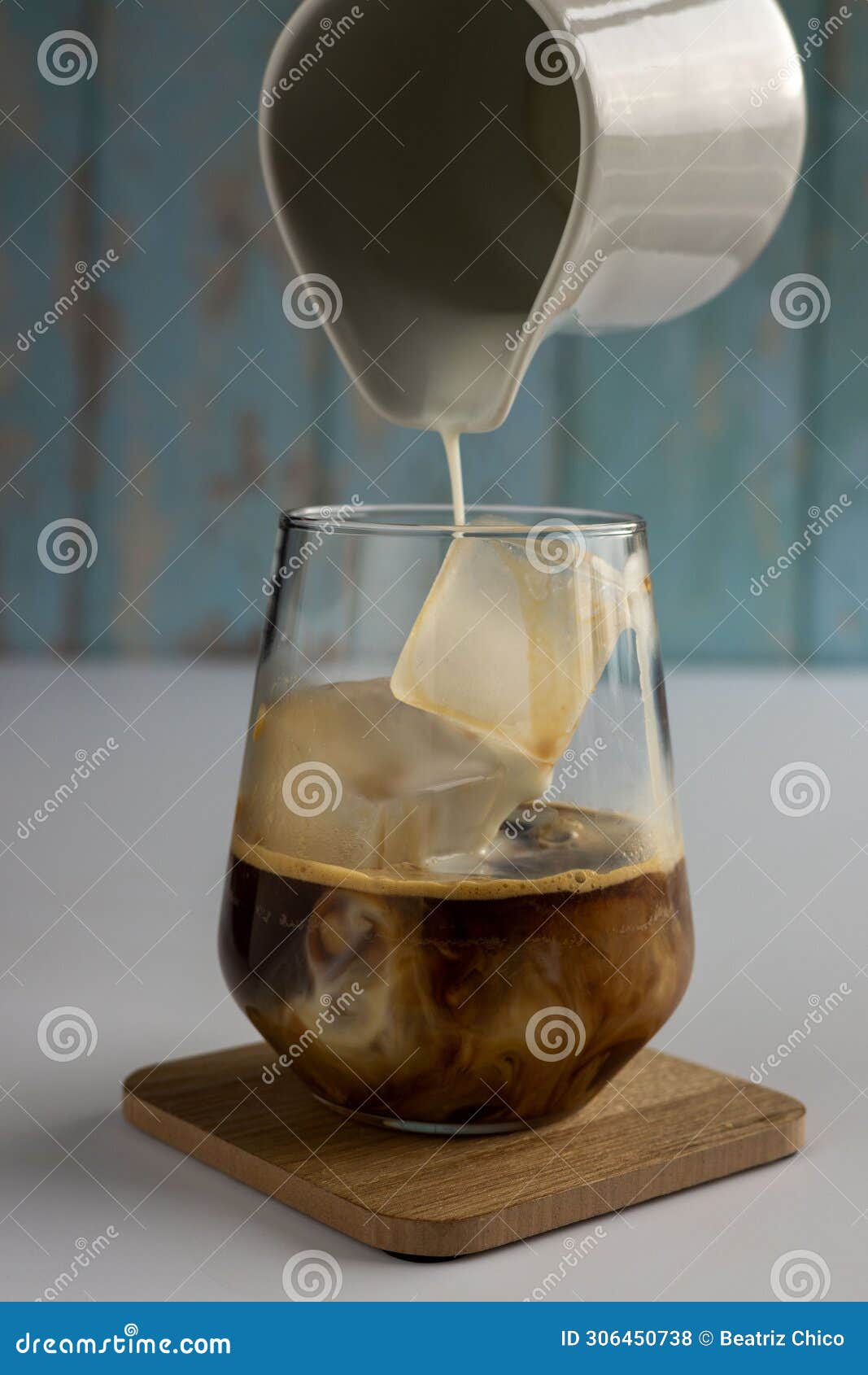 Coffee Pouring Shot with Ice Stock Photo - Image of creamy, delicious ...