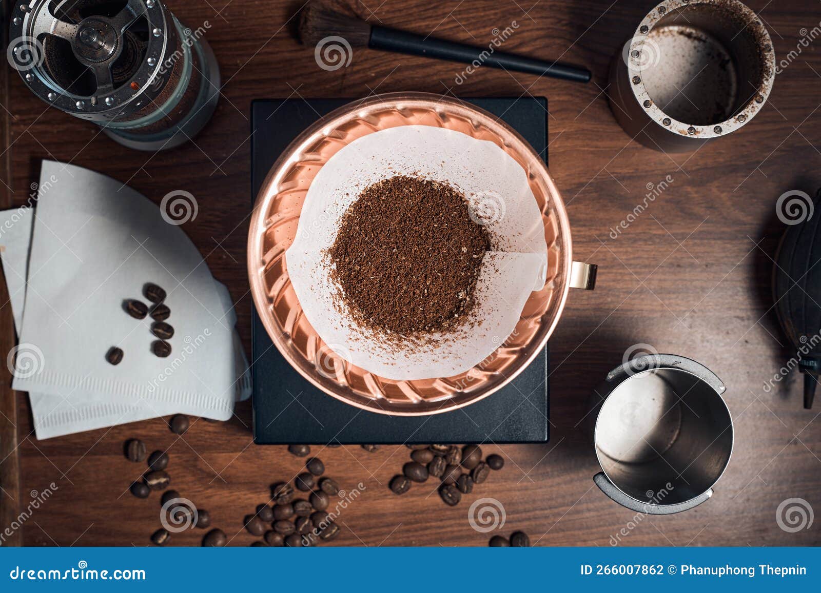 Coffee Powder in the Dripper for Make Coffee Stock Photo - Image of ...