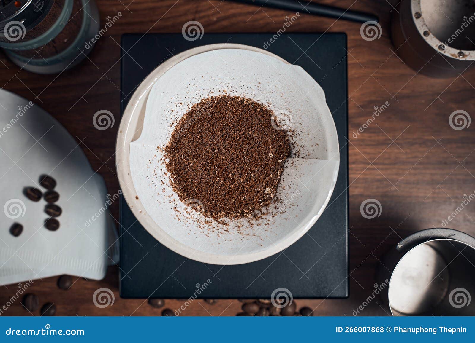 Coffee Powder in the Dripper for Make Coffee Stock Photo - Image of ...