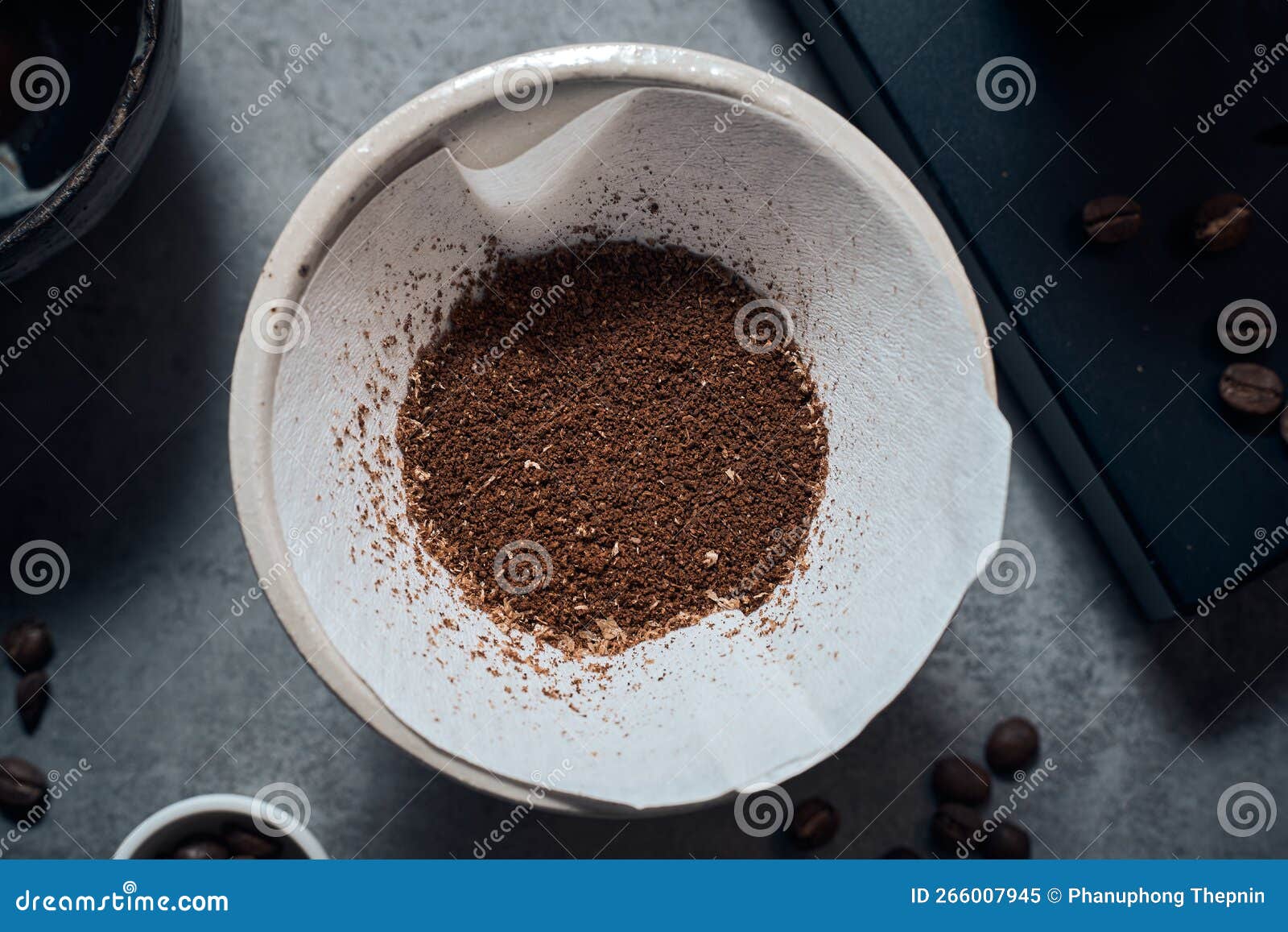 Coffee Powder in the Dripper for Make Coffee Stock Image - Image of ...